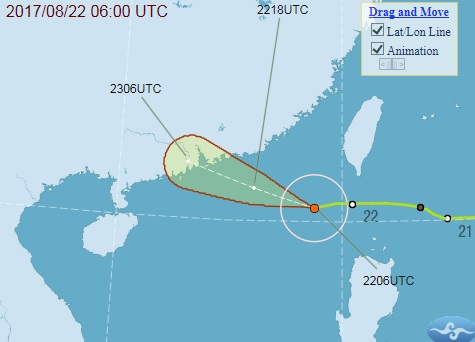 Heavy rain forecast on tail end of Tropical Storm Hato - Focus Taiwan