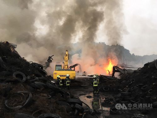 Fire at Taichung scrap tire facility put out after over 30 hours ...