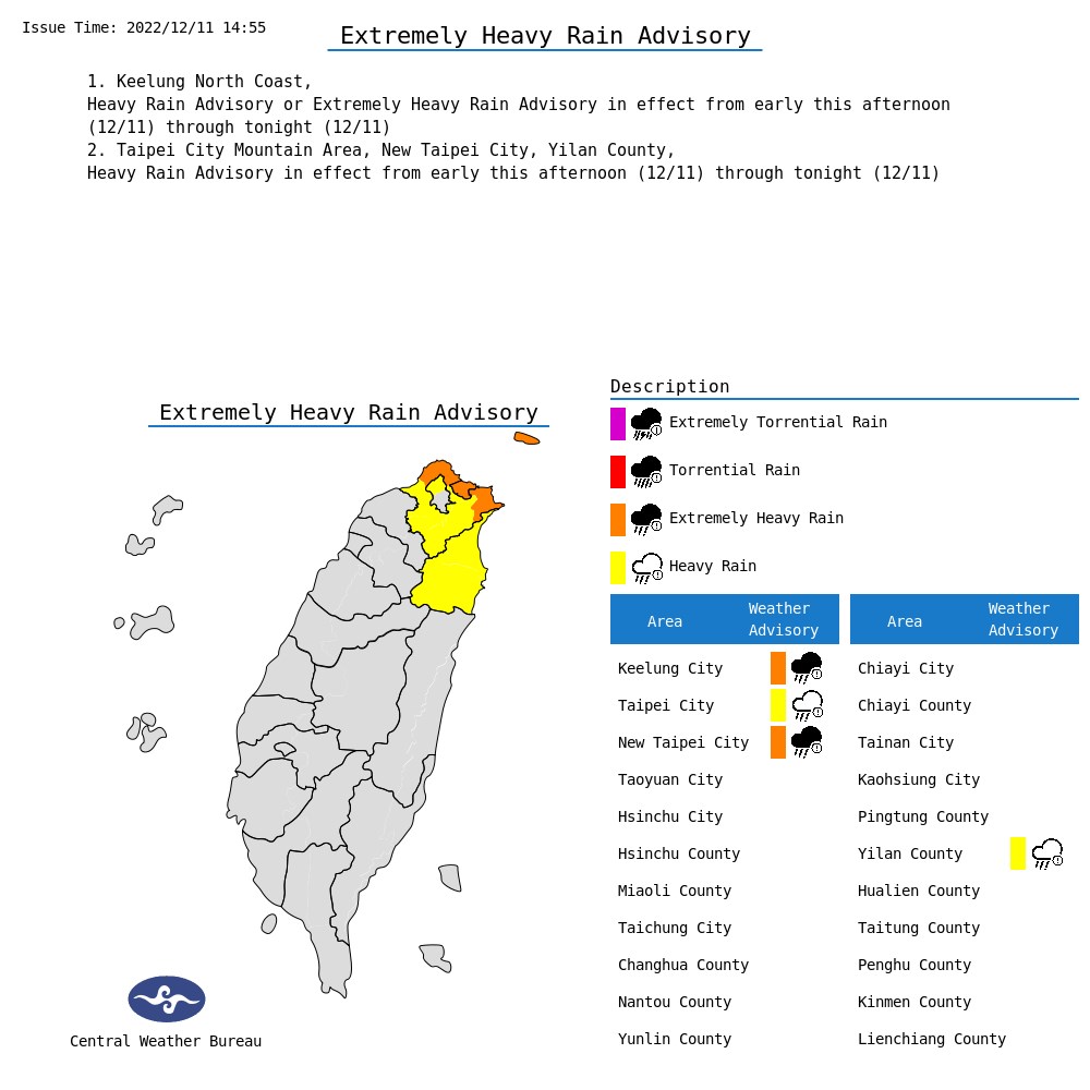Arctic cold blast could skim Taiwan: CWB head - Focus Taiwan