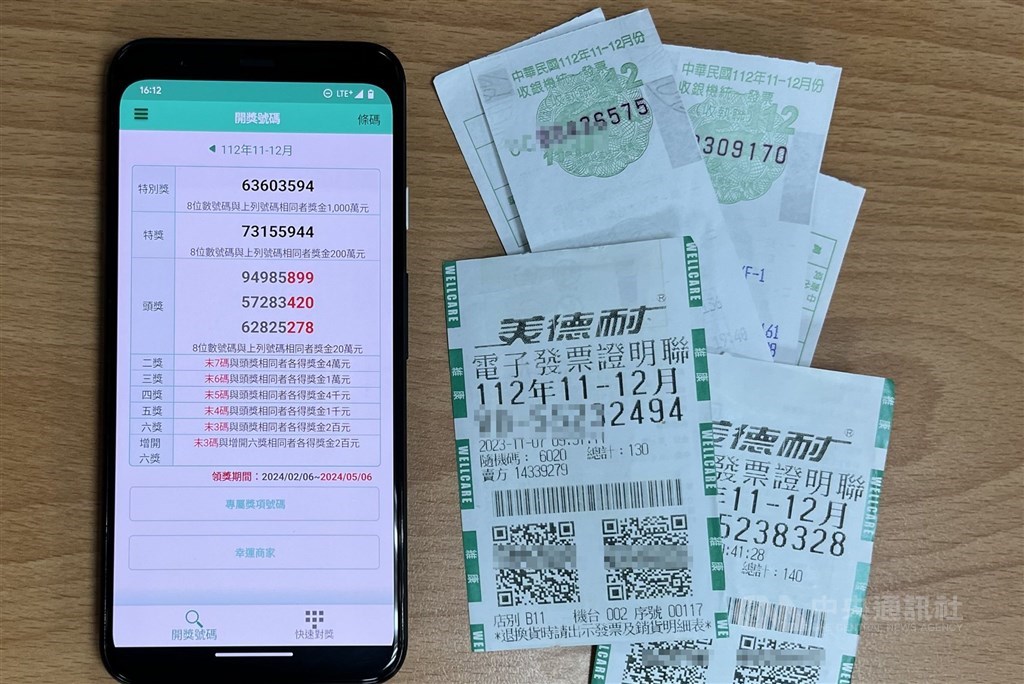 November-December winning uniform invoice numbers released - Focus Taiwan