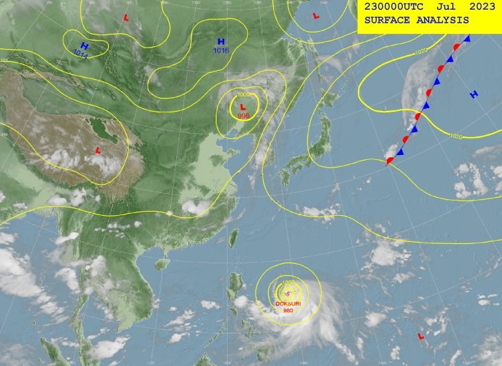 Tropical Storm Doksuri likely to make landfall on Thursday: CWB - Focus ...