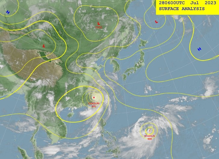 Updates on Typhoon Doksuri (July 28) - Focus Taiwan