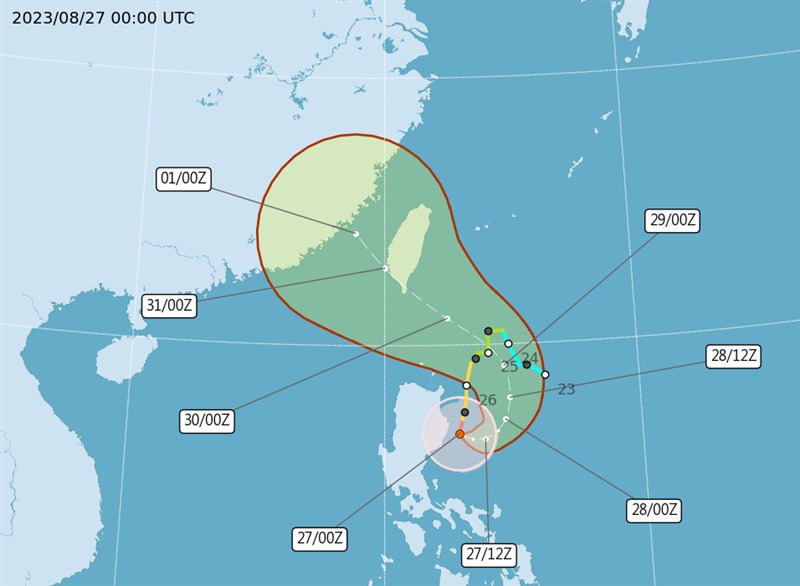 Sea warning for Super Typhoon Saola possible on Monday: CWB - Focus Taiwan