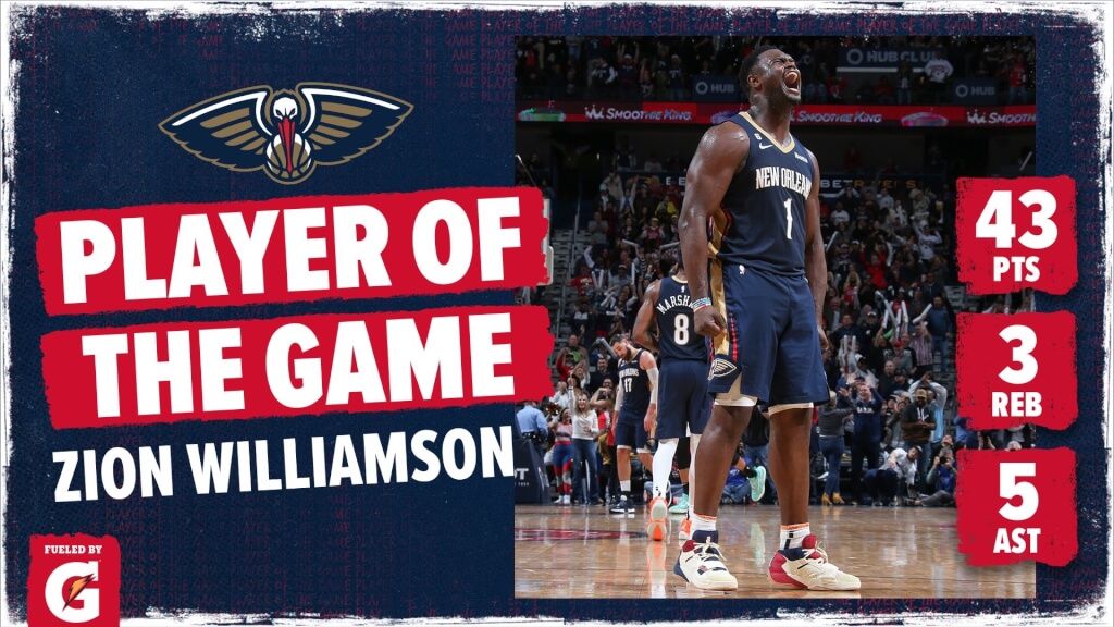 NBA威廉森飆生涯新高43分 鵜鶘擊退灰狼獲4連勝[影] | 運動 | 中央社 CNA