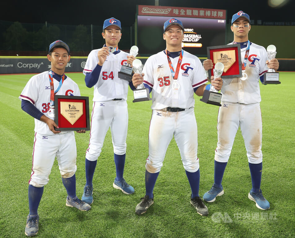 U18世界盃個人獎名單出爐 張趙紘拿打點、全壘打王 | 運動 | 中央社 CNA