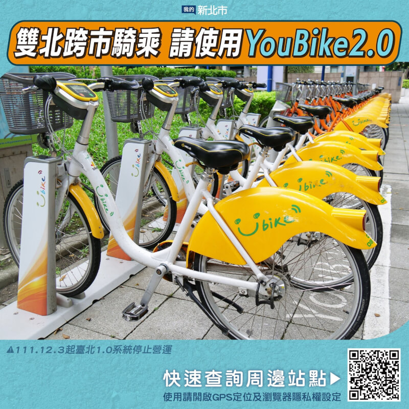 YouBike1.0北市12/3停止營運 跨市騎乘須用2.0 | 生活 | 中央社 CNA